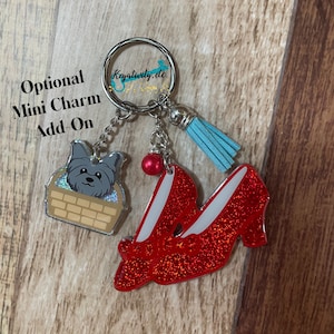 Ruby Red Slippers Keychain • Wizard of Oz Dorothy Gingham Glitter ...