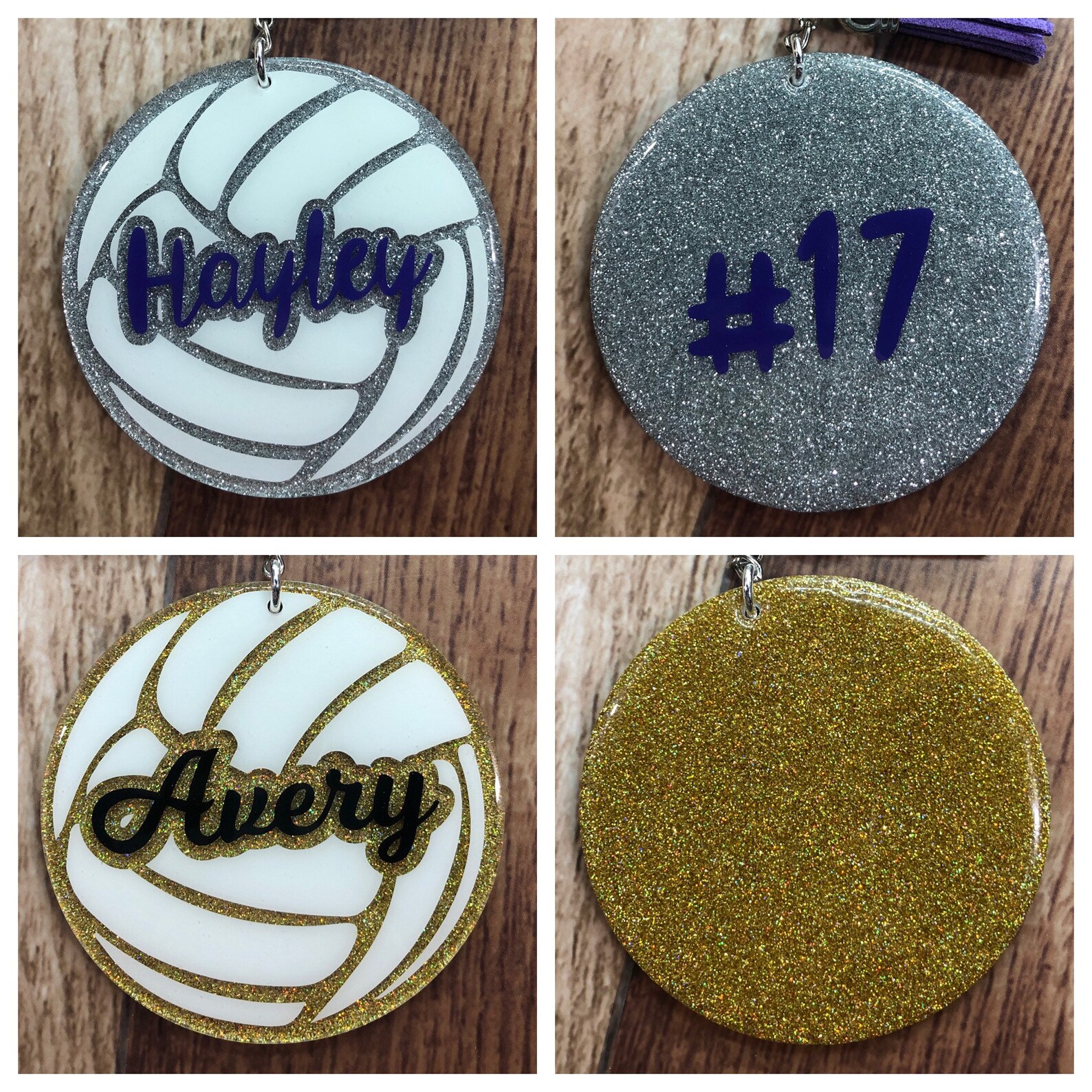 Personalized Volleyball Keychain Custom Glitter Key Chain | Etsy