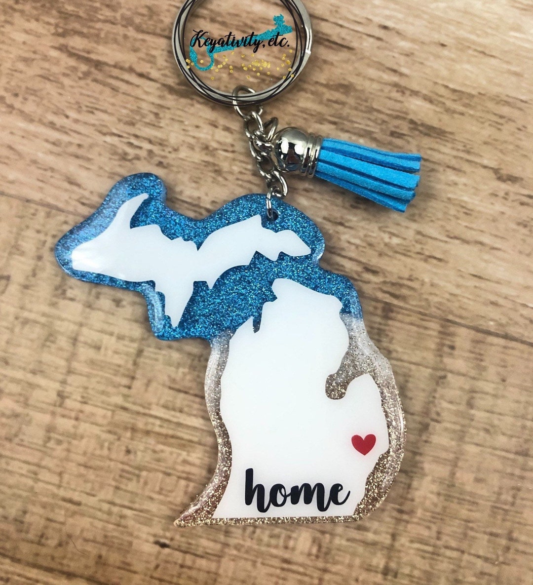 Michigan Keychain • Mitten Home State UP Lower Peninsula Great Lakes ...