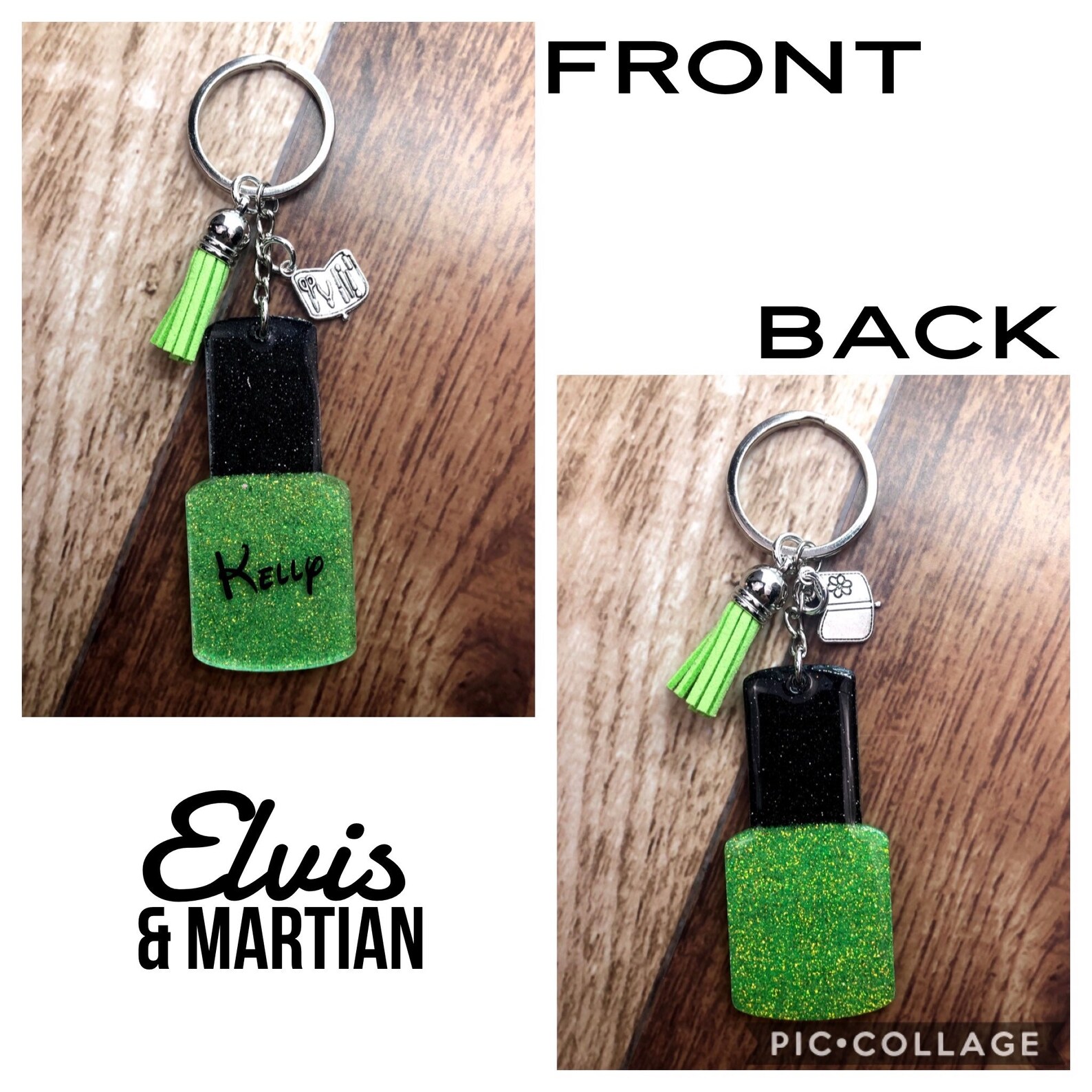 Nail Polish Bottle Keychain Glitter Tassel Key Chain Made - Etsy