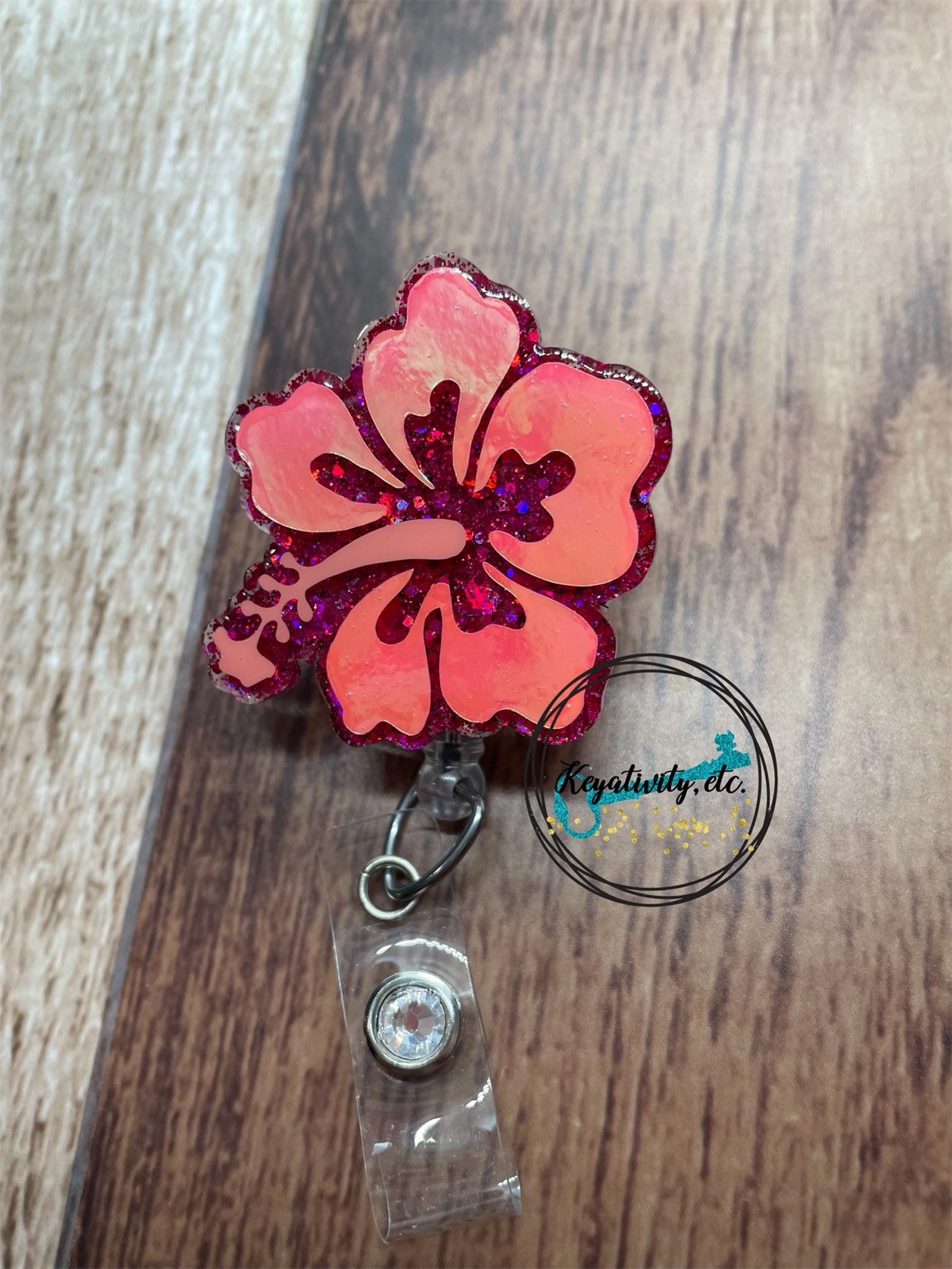 Hibiscus Flower Badge Reel Summer Spring Hawaiian Tropical - Etsy