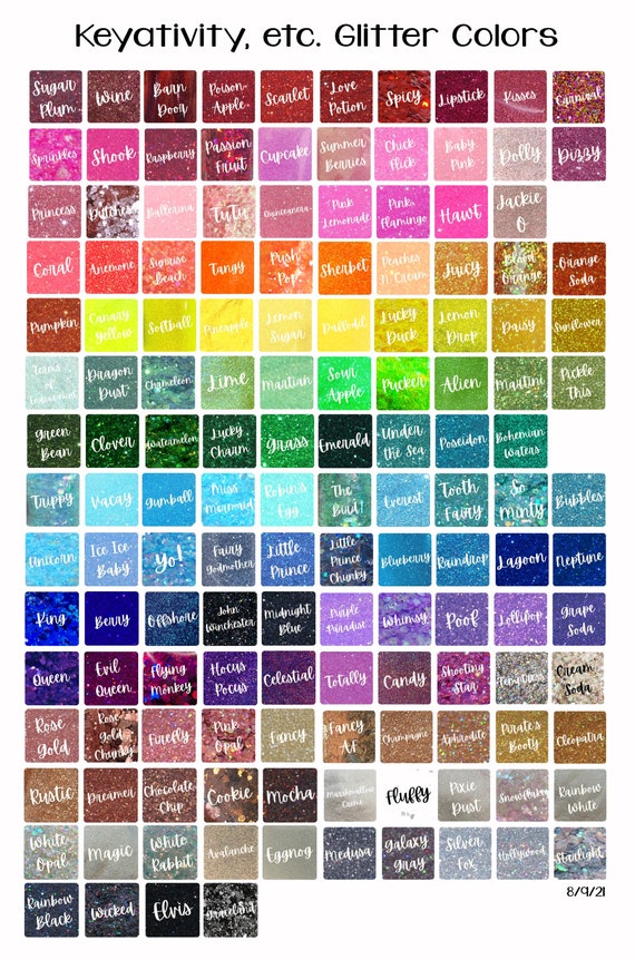 Keyativity Etc. Glitter Colors. Do Not Purchase. Not for - Etsy