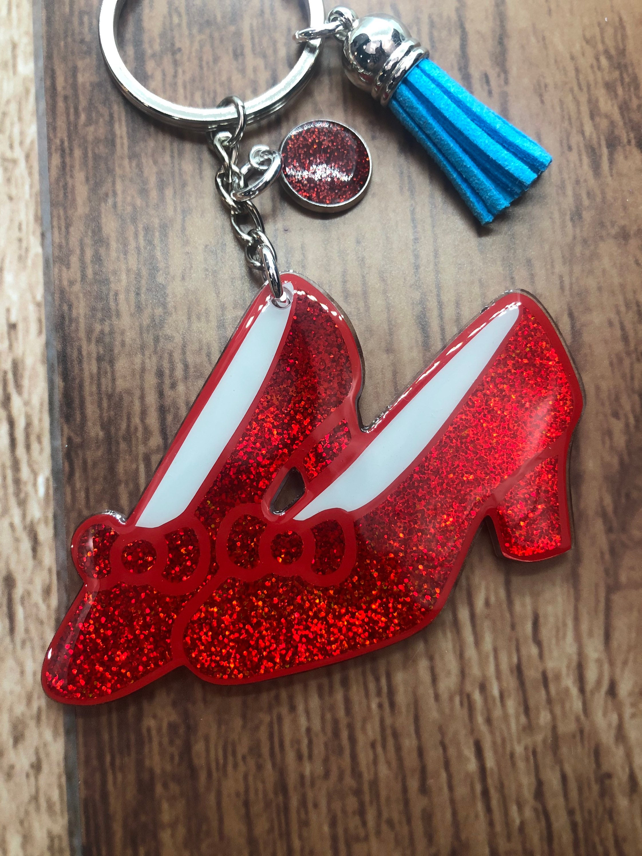 Ruby Red Slippers Keychain Wizard of Oz Dorothy Gingham | Etsy