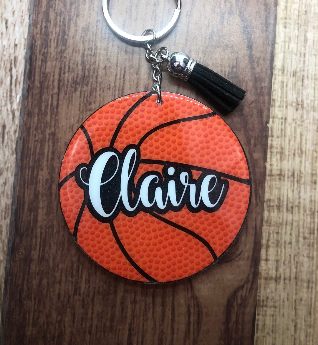 Basketball Keychain Glitter Personalized Key Chain Gift Travel Team ...