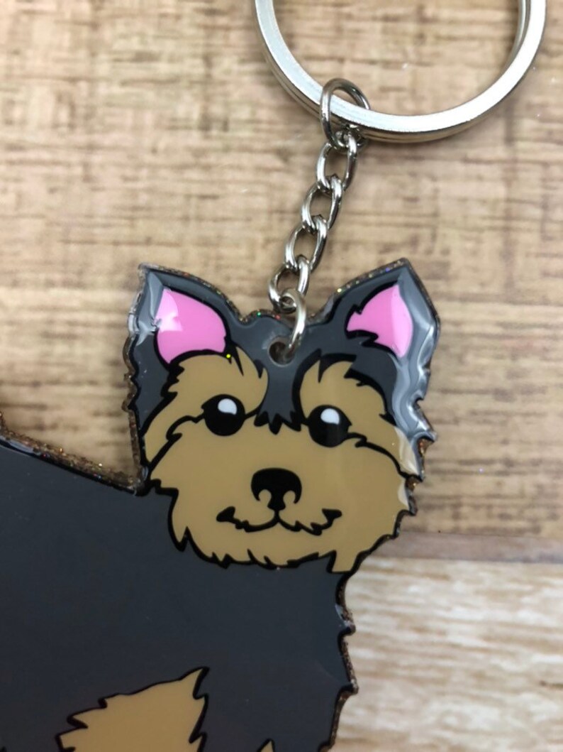 Yorkie Keychain Yorkshire Terrier Dog Puppy Glitter Tassel - Etsy