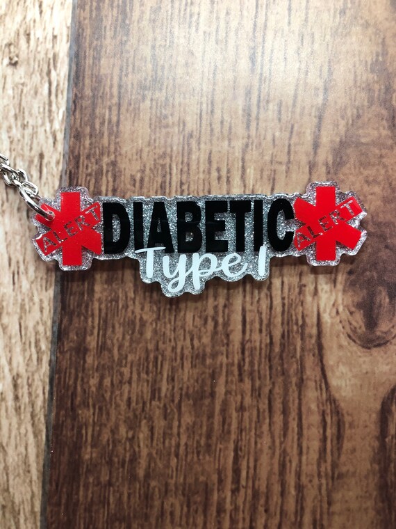Diabetic Alert Tag Type 1 2 One or Two Diabetes Silver | Etsy