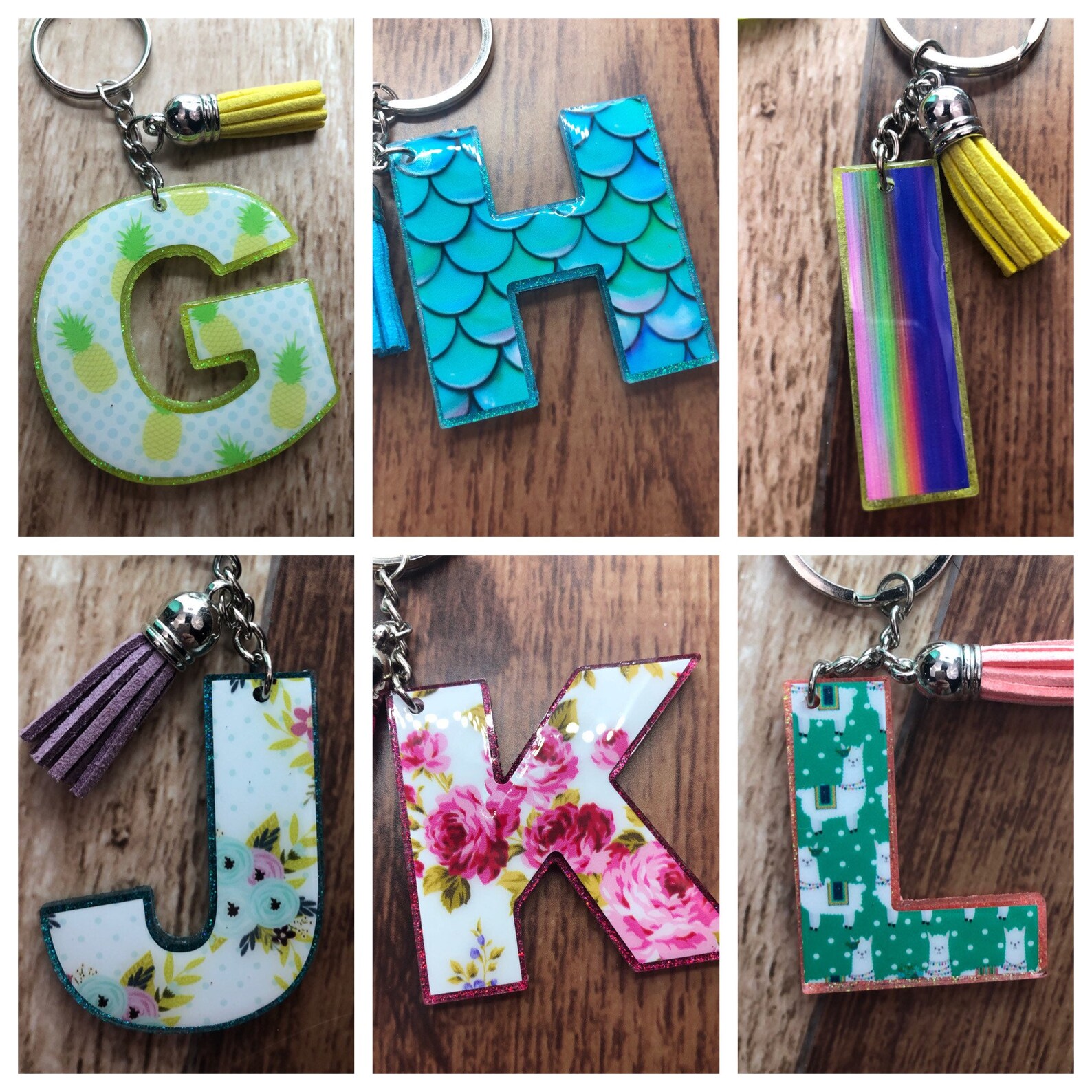 CUSTOM Acrylic Initial Keychain Letter Monogram First Name - Etsy