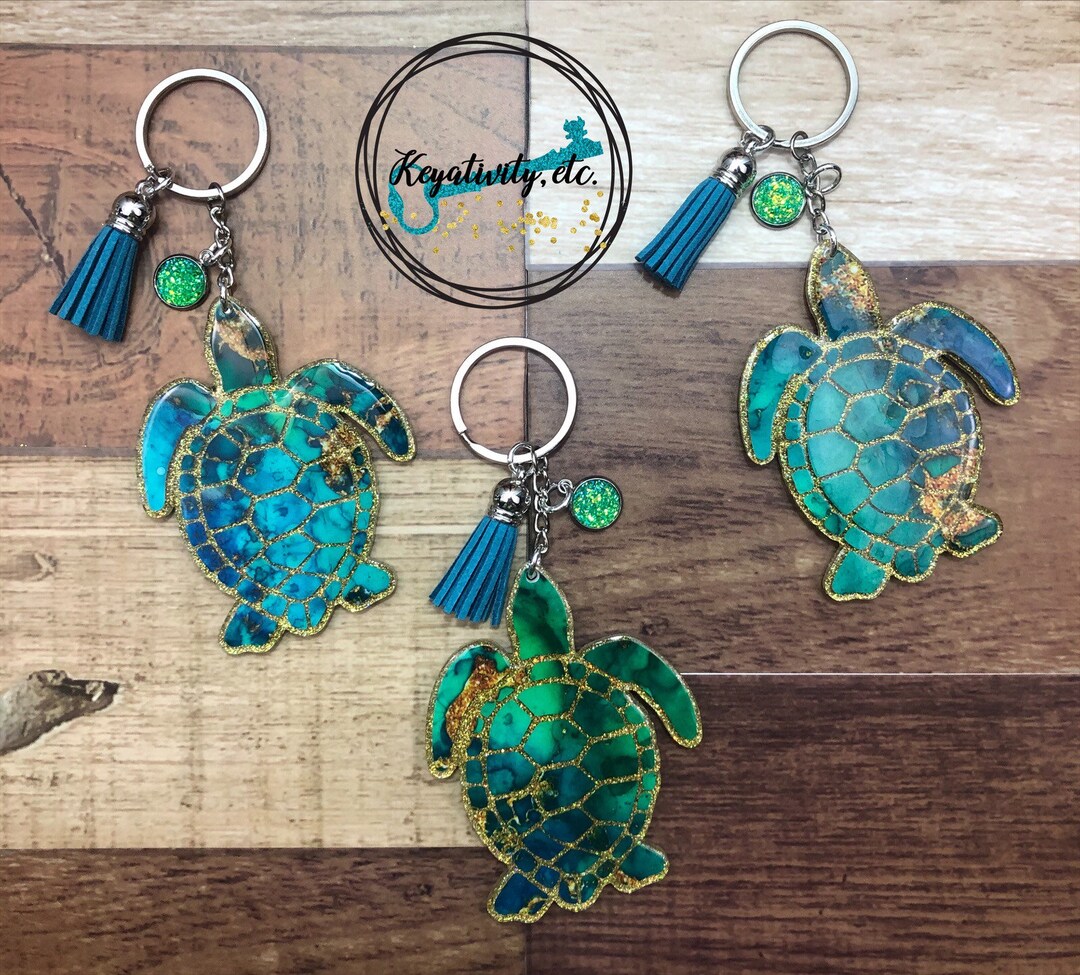 Sea Turtle Keychain • Turtles Tortoise Shell Save the Turtles Marble ...