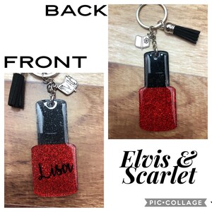 Nail Polish Bottle Keychain Glitter Tassel Key Chain Made to Order You ...