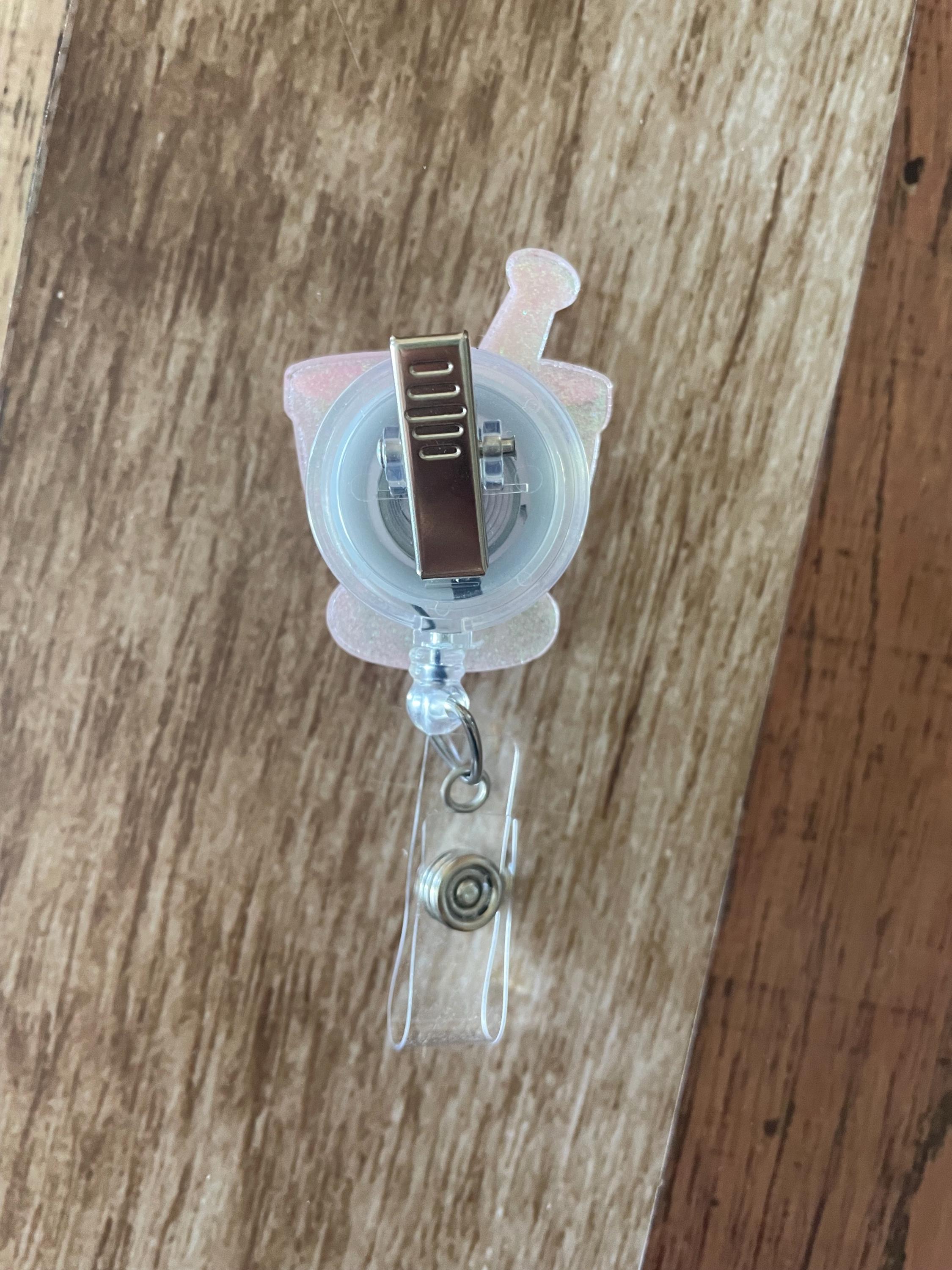 Light Pink Mortar and Pestle Pharmacist Badge Reel • Pharmacy Tech Week ...