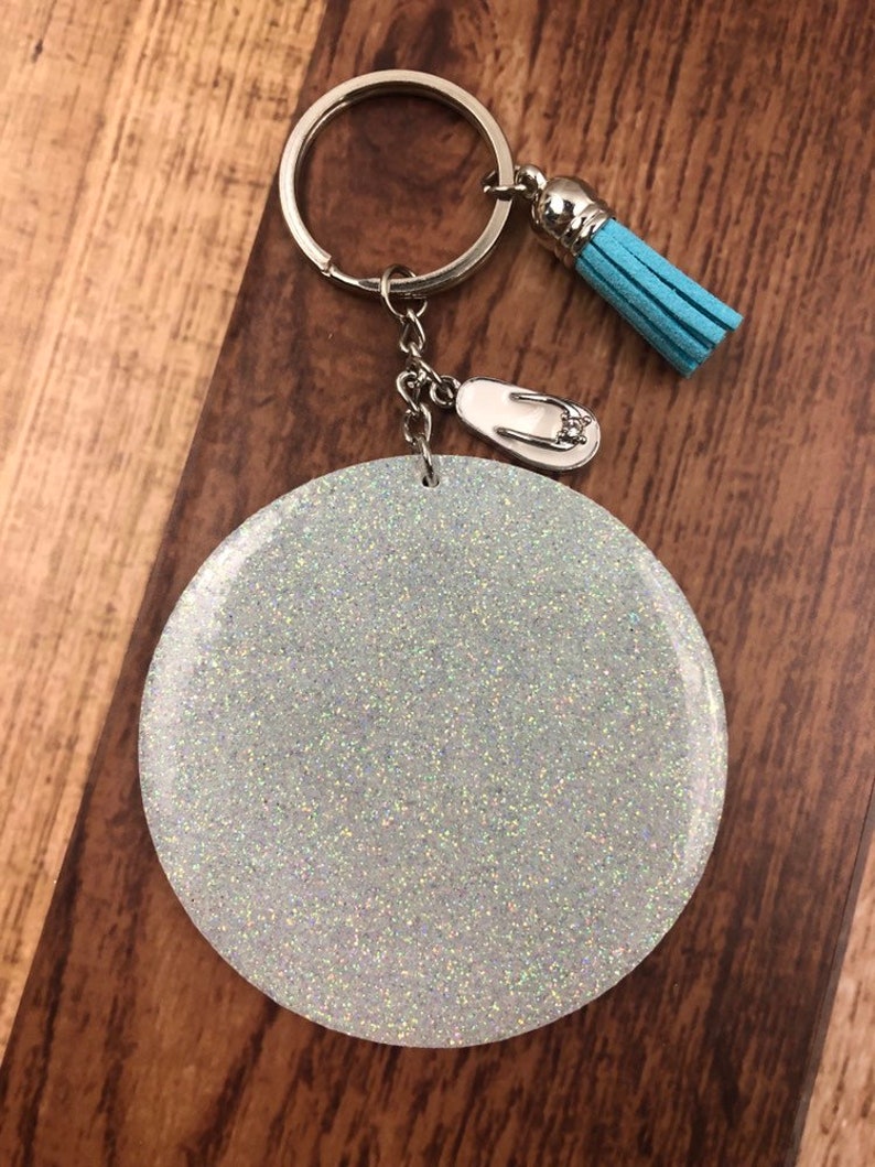 Beach Please Keychain Sand Beachy Scene Summer Lake Sky Flip Flop ...