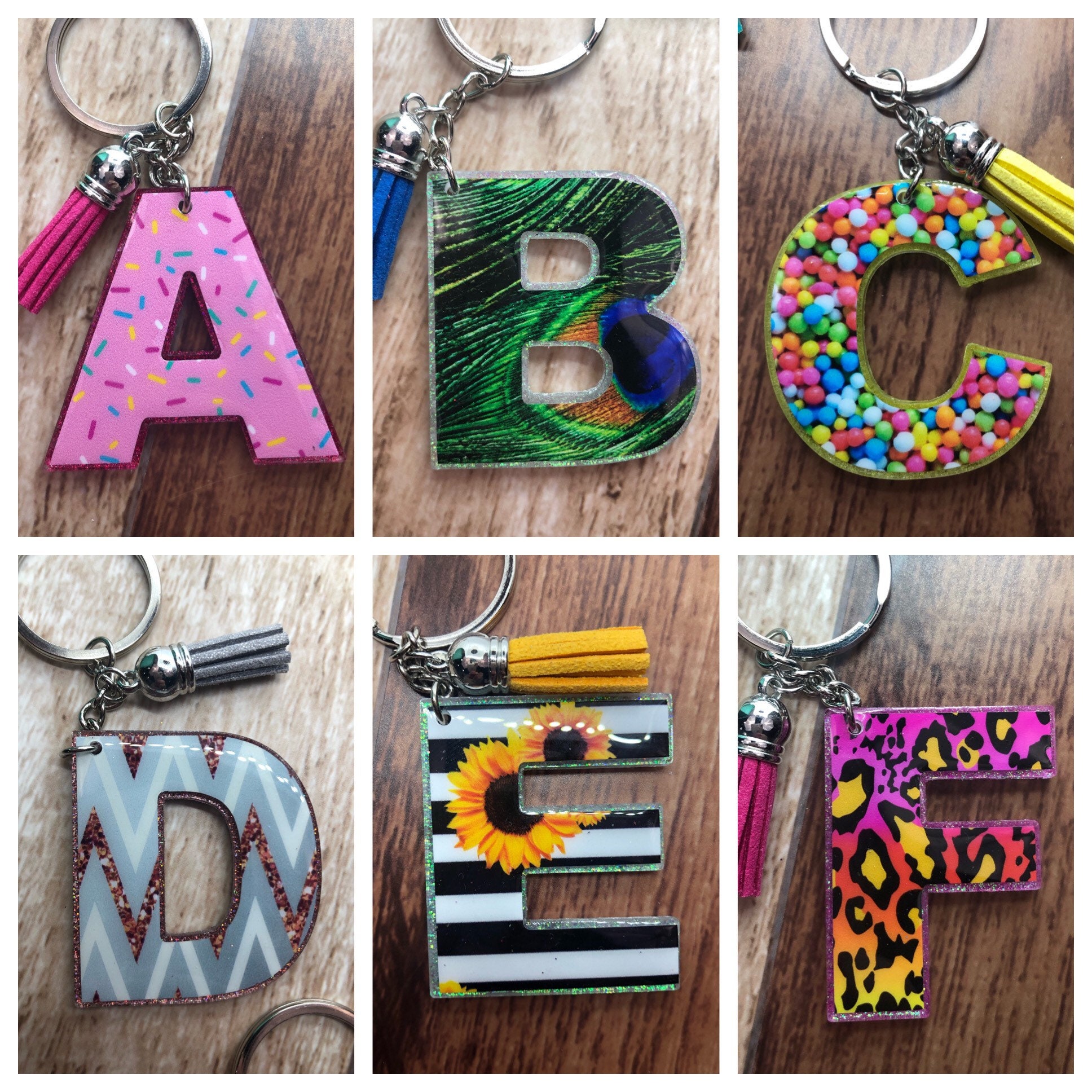 CUSTOM Acrylic Initial Keychain Letter Monogram First Name - Etsy
