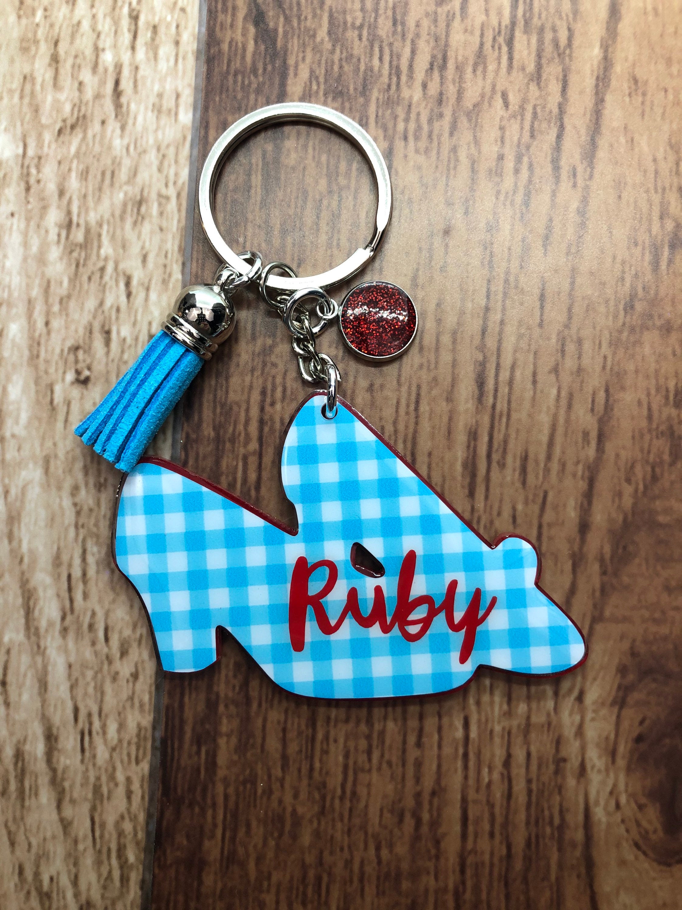 Ruby Red Slippers Keychain Wizard of Oz Dorothy Gingham | Etsy