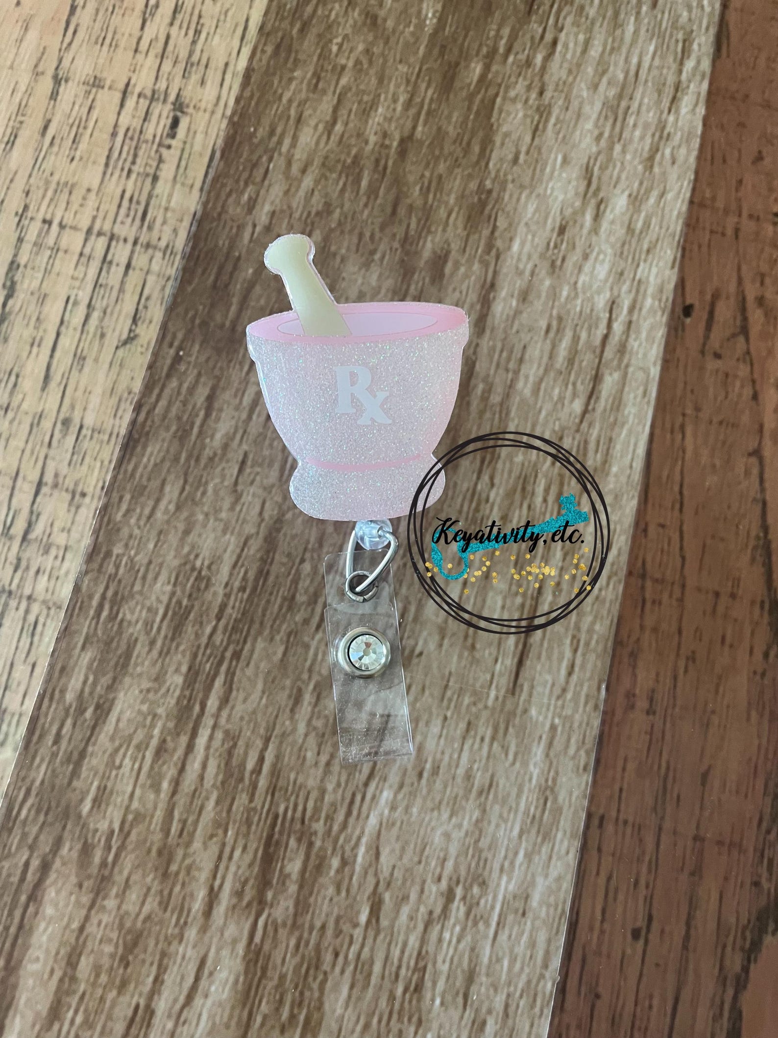 Light Pink Mortar and Pestle Pharmacist Badge Reel • Pharmacy Tech Week ...