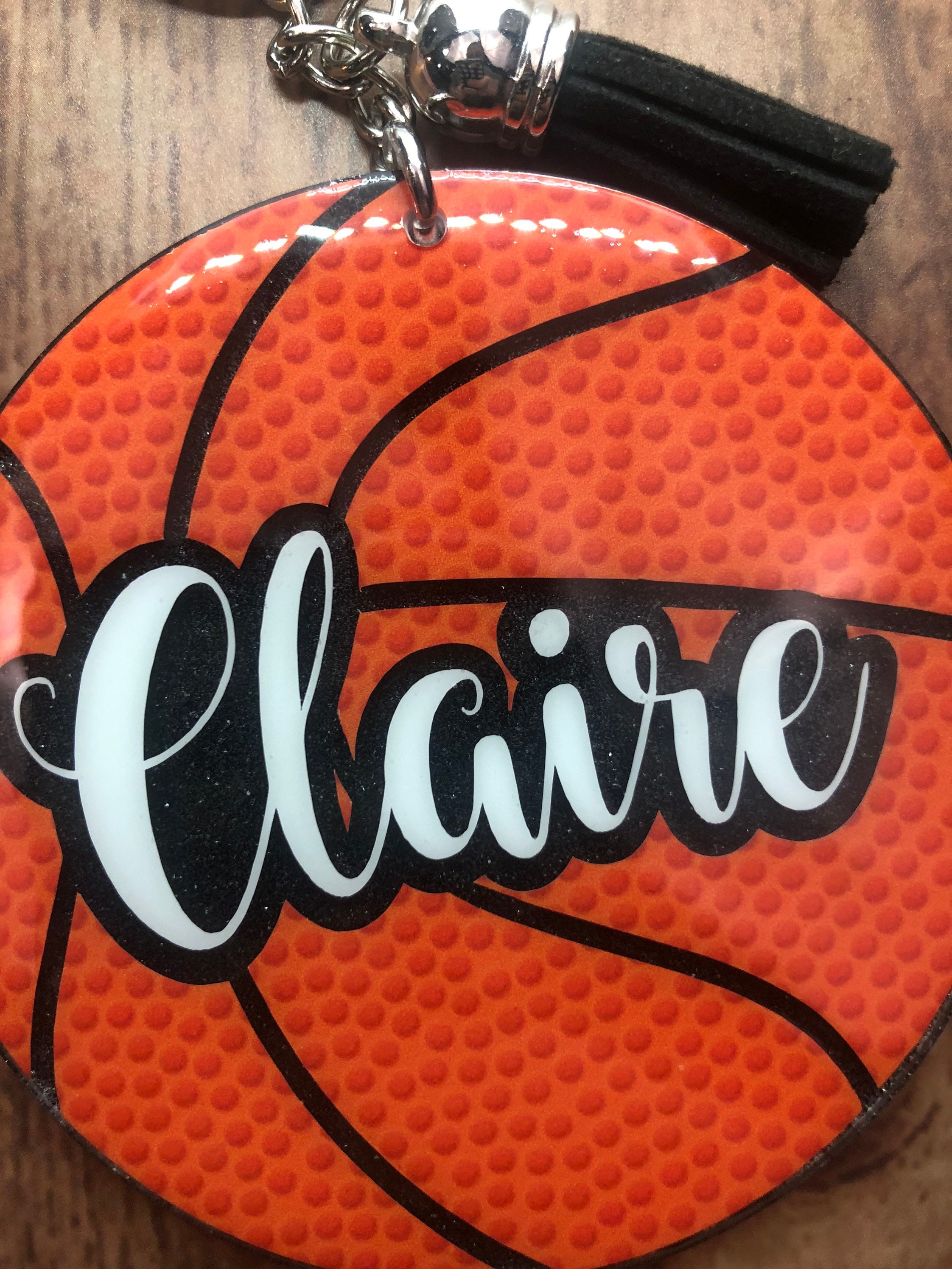 Basketball Keychain Glitter Personalized Key Chain Gift | Etsy