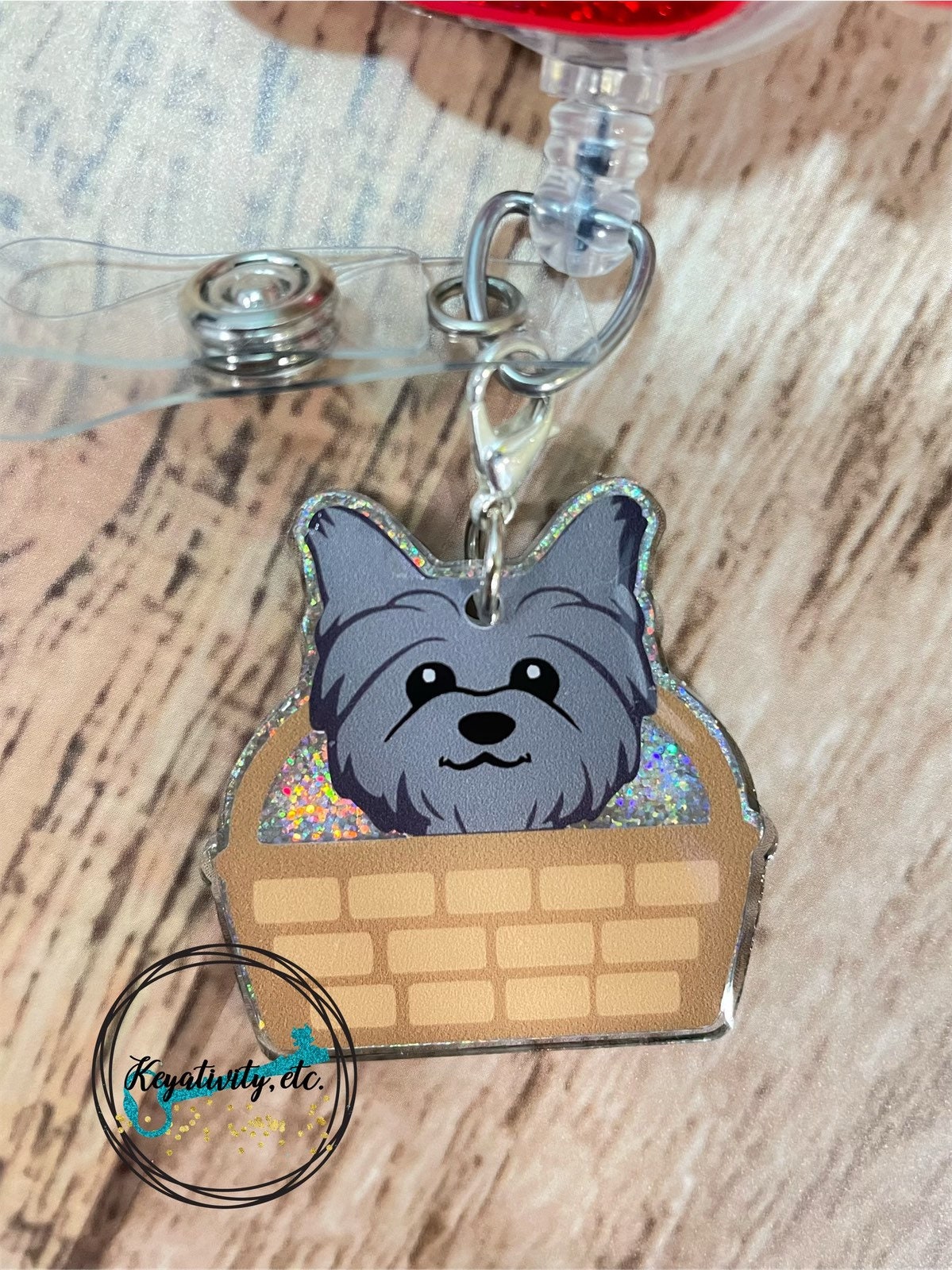 Toto in Basket Charm • ADD-ON to Badge Reel • Charms Cute Add on Clips ...