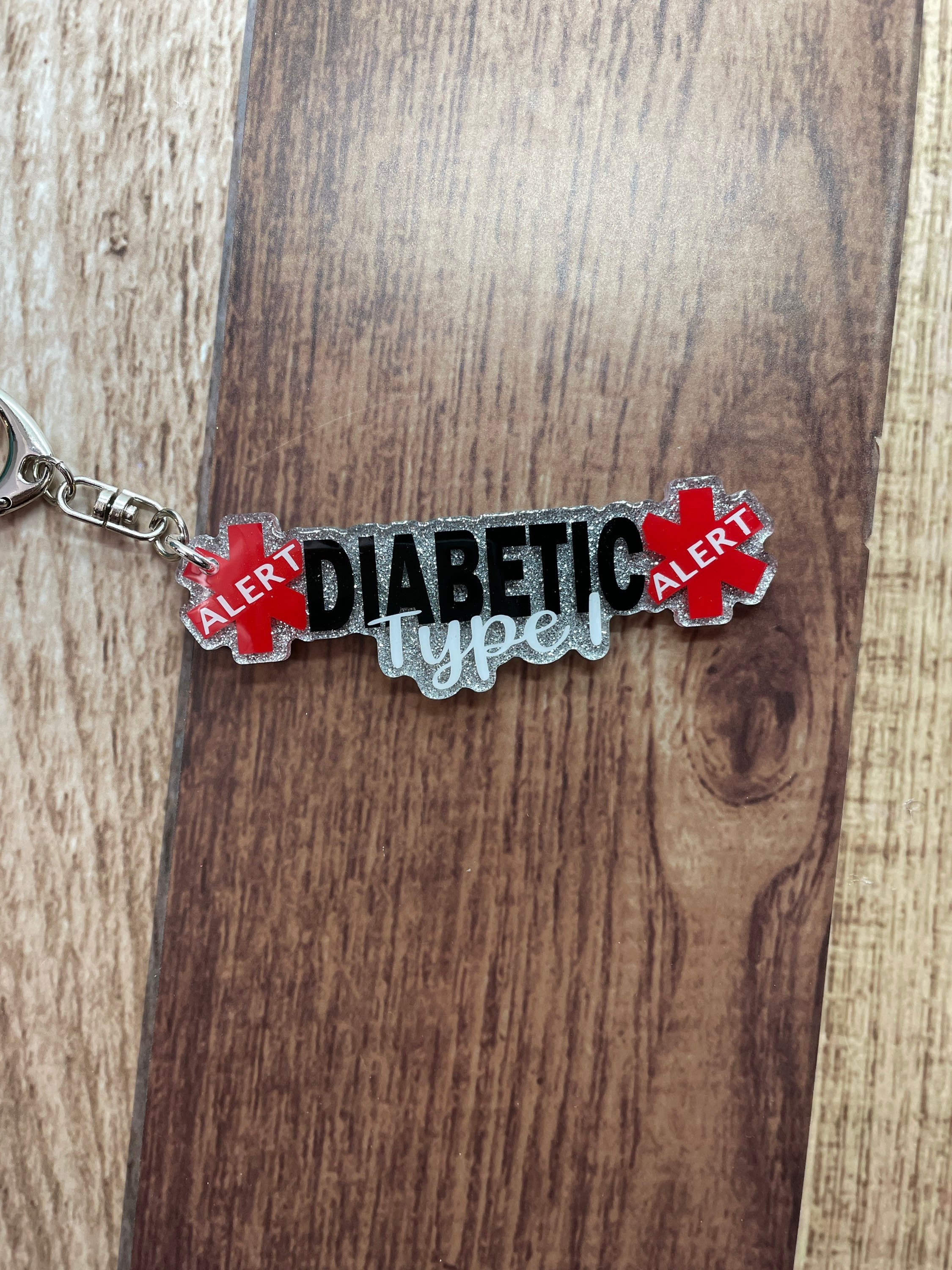 Diabetic Alert Tag Type 1 2 One or Two Diabetes Silver | Etsy