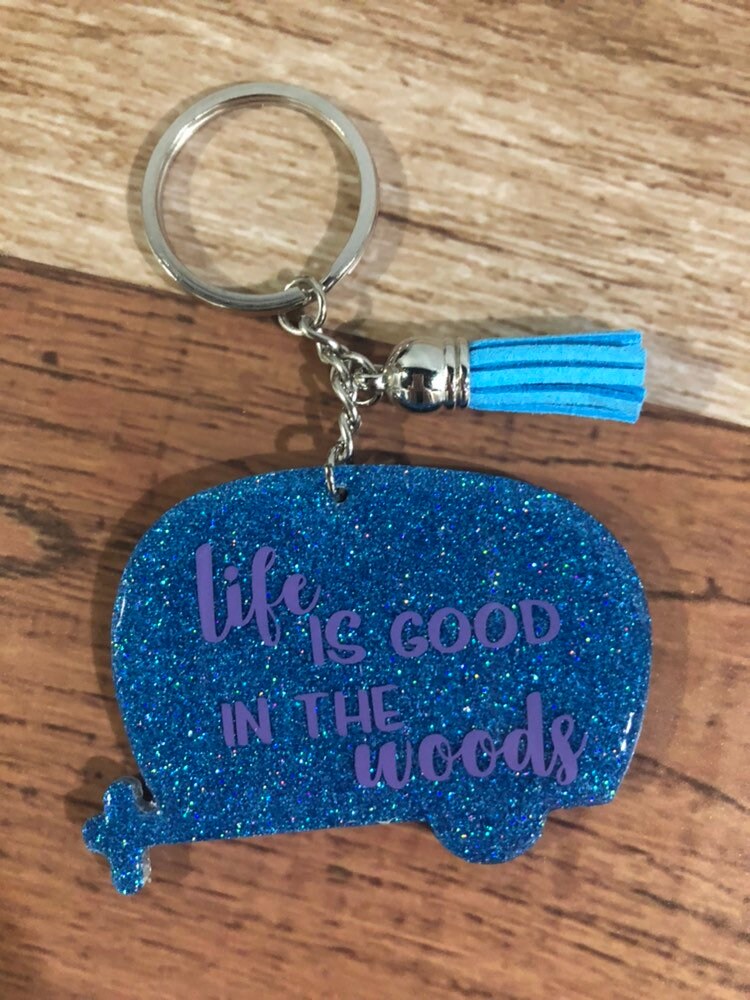 Tie Dye Camper Keychain Summer Camp Fifth Wheel Retro Glitter | Etsy