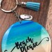 Beach Please Keychain Sand Beachy Scene Summer Lake Sky Flip Flop ...