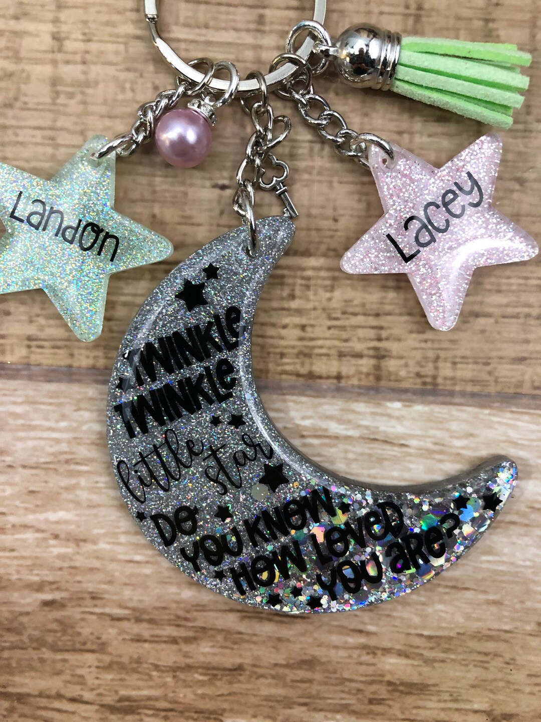 Glitter Mama Twinkle Keychain Bebés Bebés Borla Madre Bebé Abuela Nana ...
