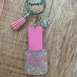 Nail Polish Keychain • Glitter Tassel Key Chain • Made to Order You ...