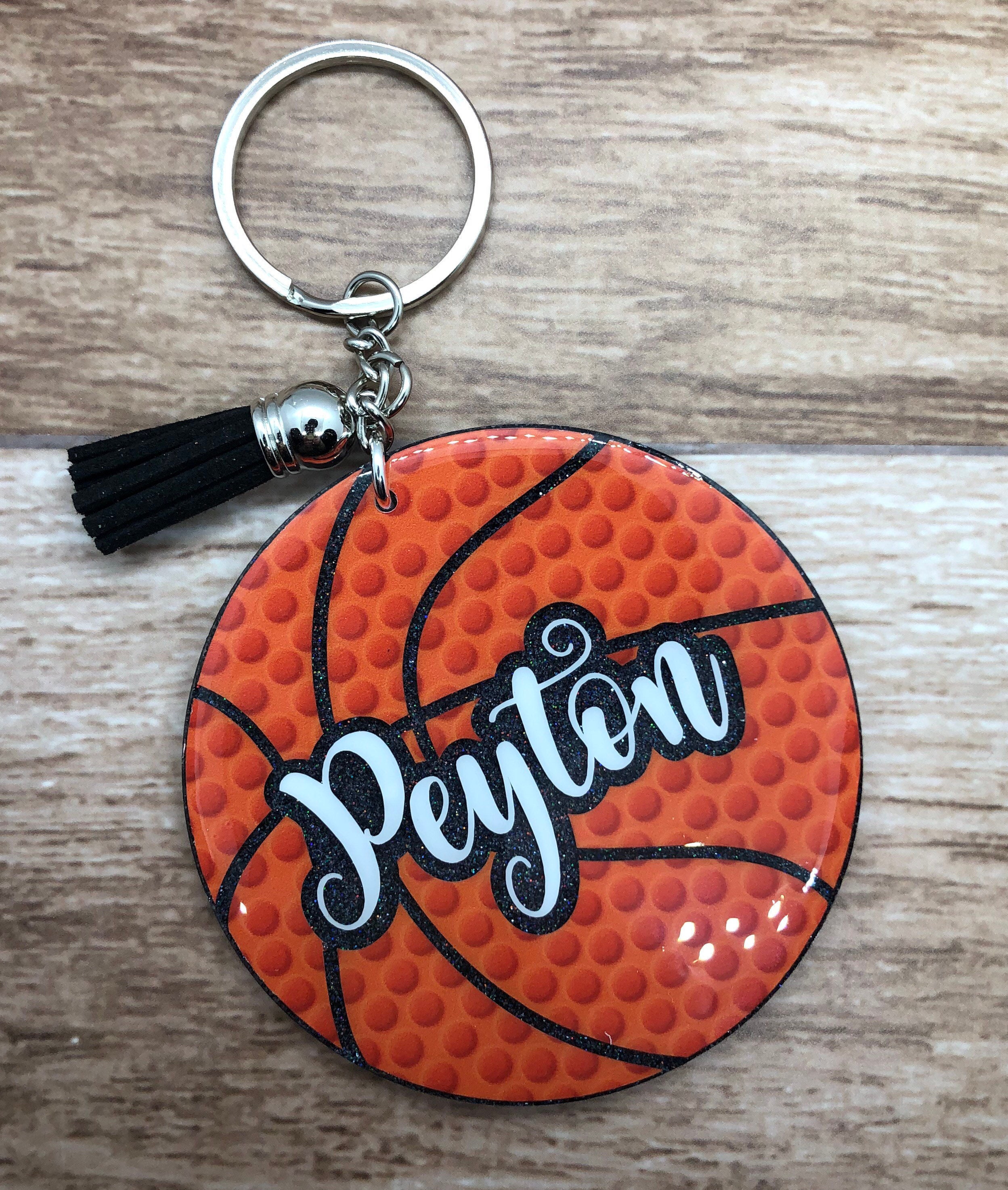 Basketball Keychain Glitter Personalized Key Chain Gift | Etsy
