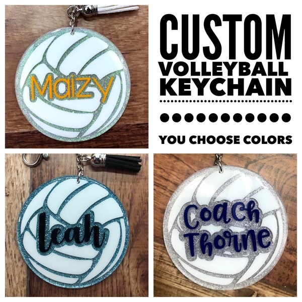 Volleyball Keychains - Etsy