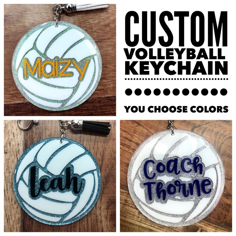 Volleyball Keychains - Etsy