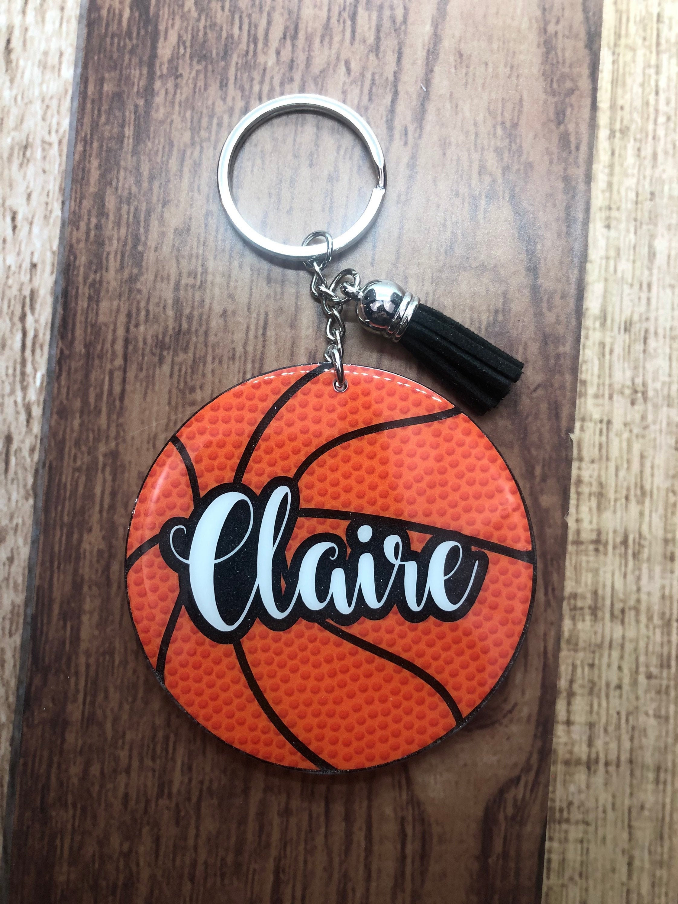 Basketball Keychain Glitter Personalized Key Chain Gift | Etsy