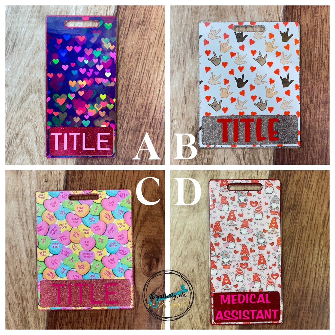 Valentines Day Badge Buddy • Hearts Love Heart Doctor RN Nurse Doc Cute ...