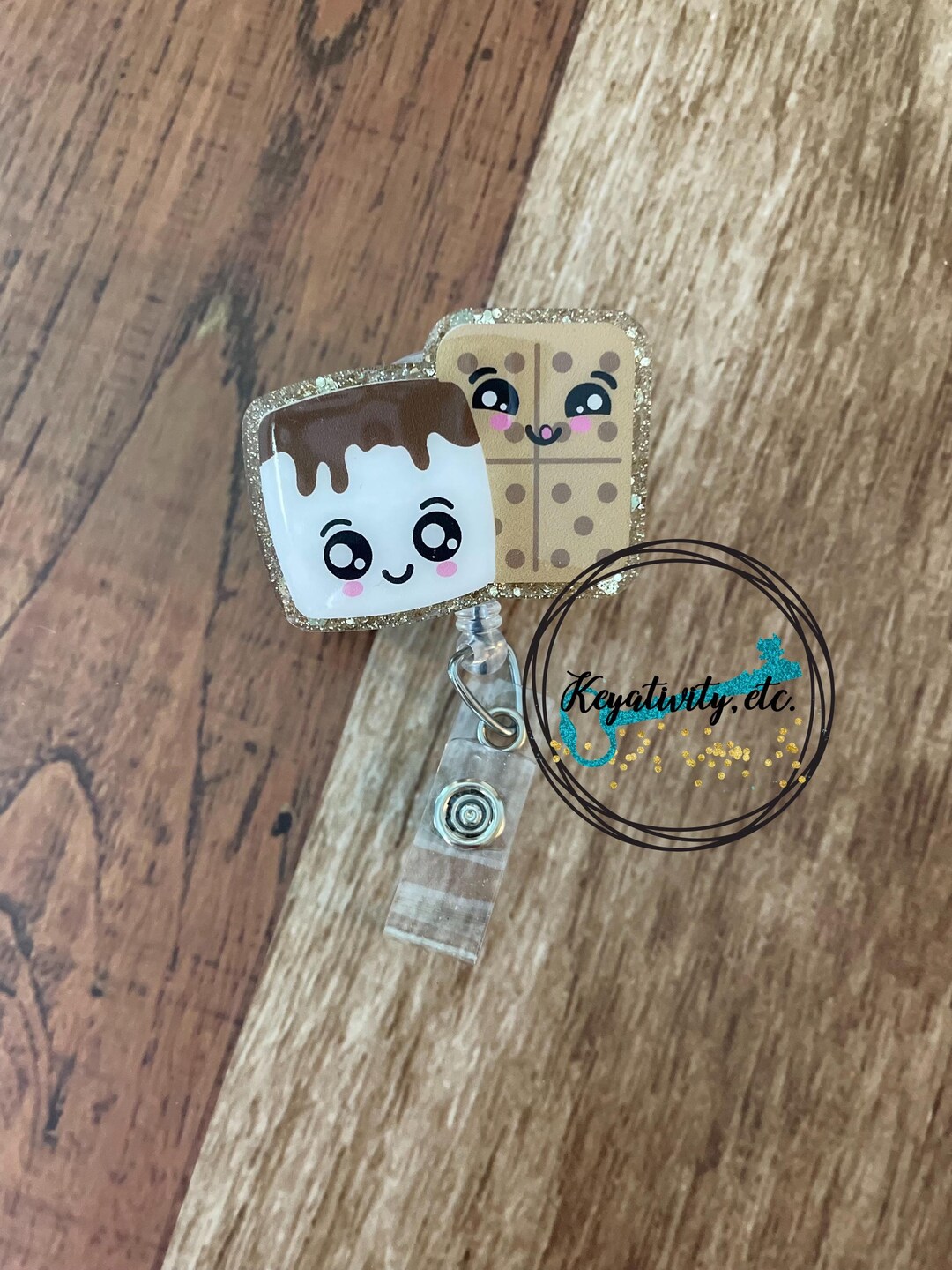 Smore Marshmallow and Graham Cracker Badge Reel Cute Nurse RN Hospital ...