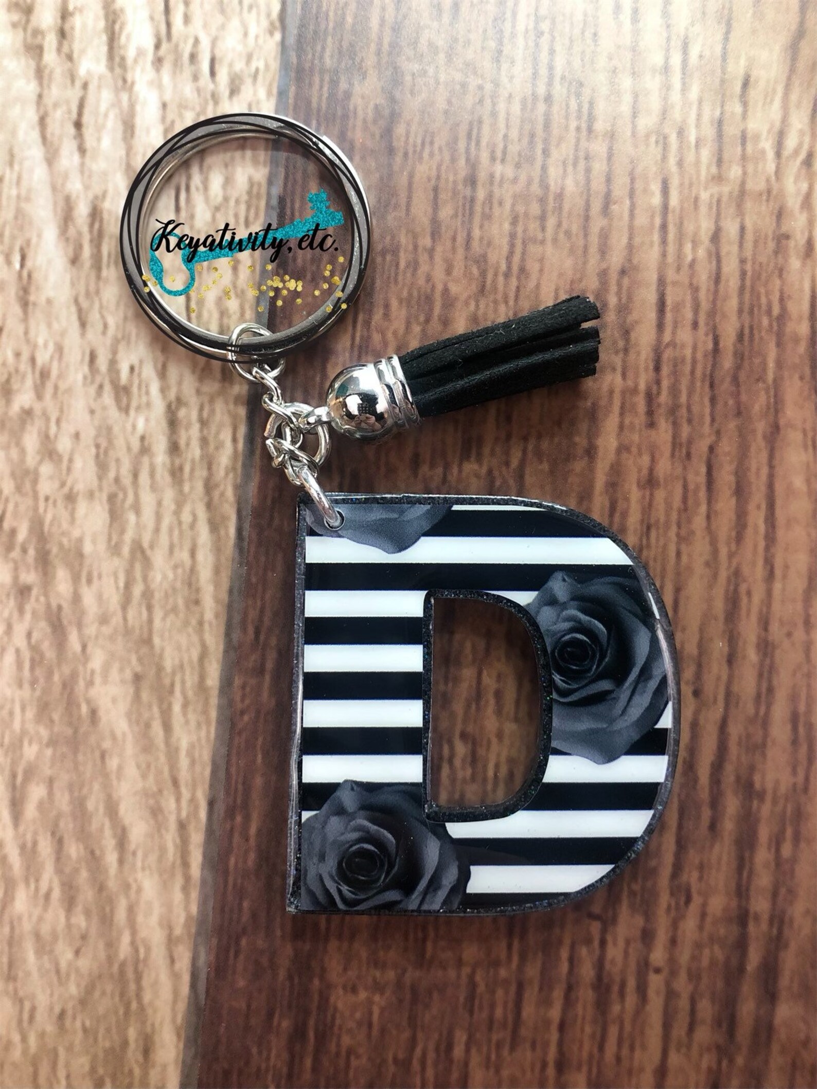 CUSTOM Acrylic Initial Keychain • Letter Monogram First Name Patterned ...