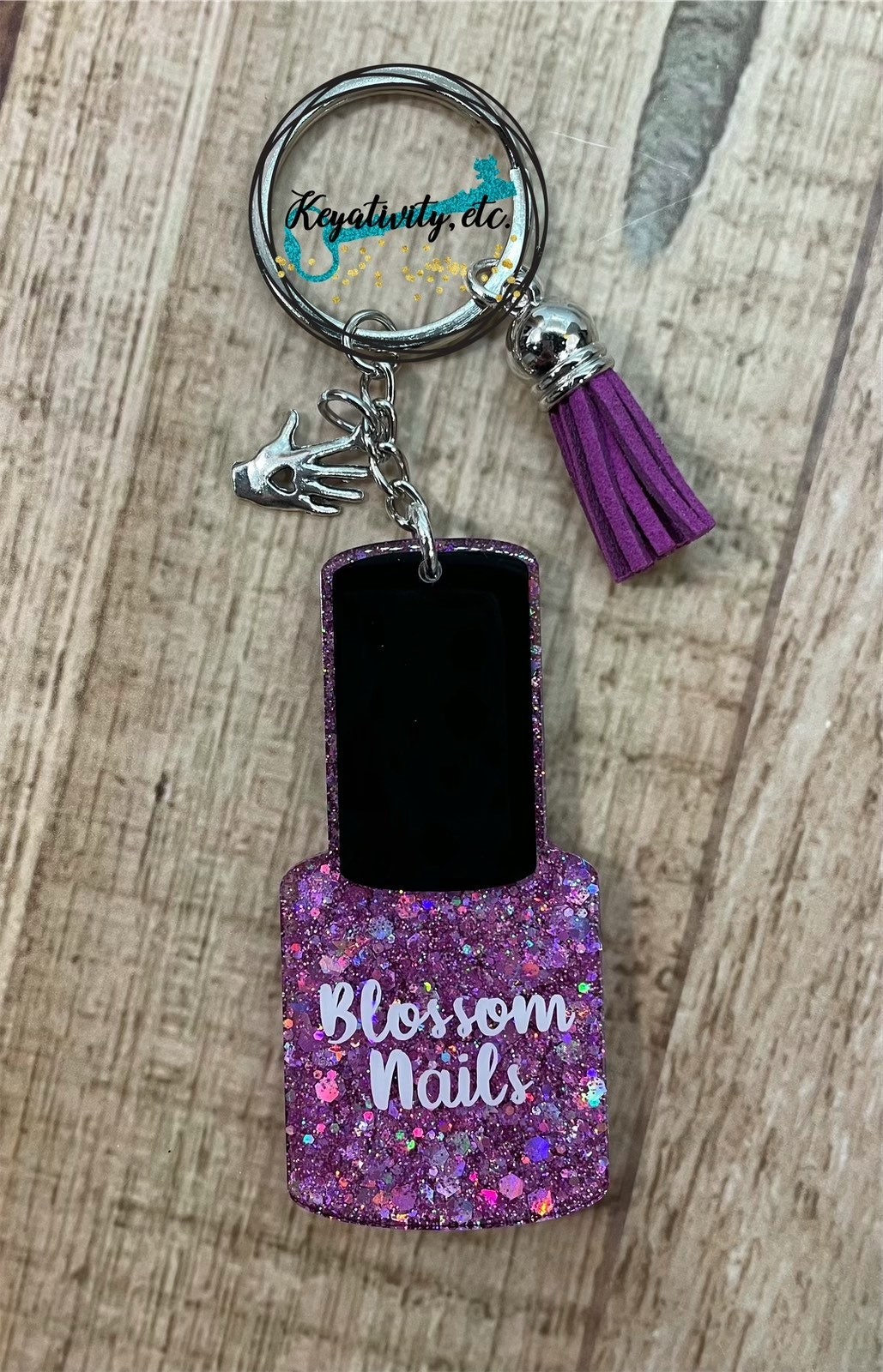Nail Polish Keychain Glitter Tassel Key Chain Made to | Etsy