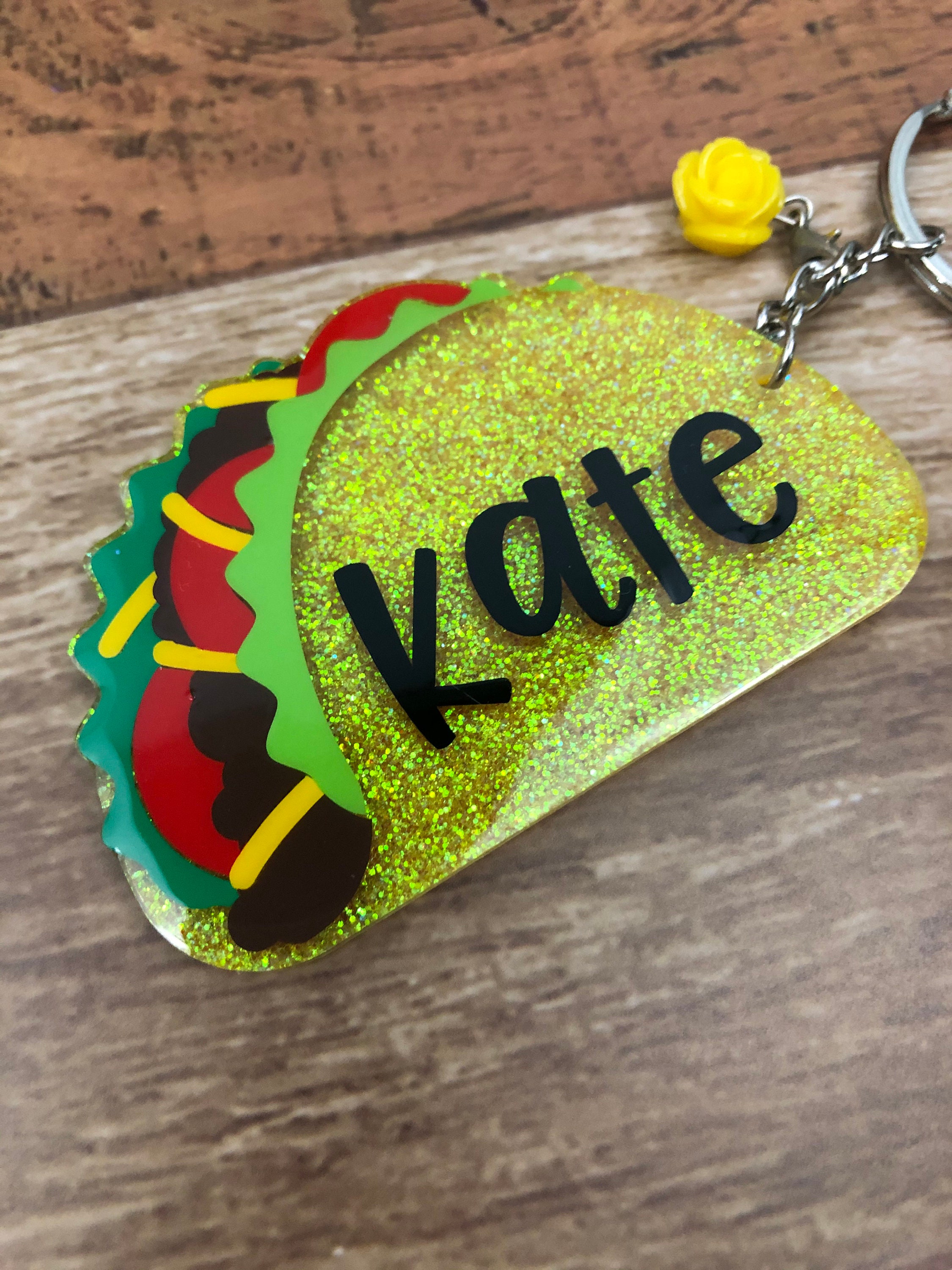 Taco Keychain Taco Tuesday Mexican Peace Love Tacos Spanish | Etsy