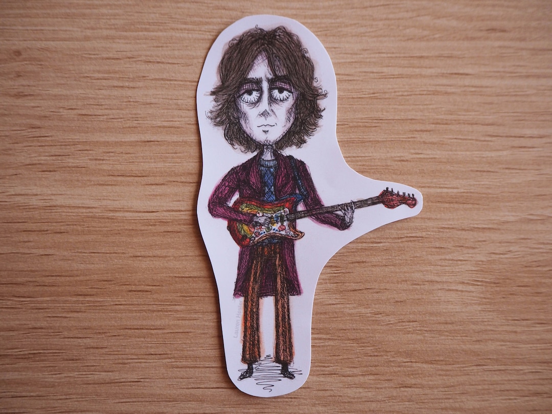George Harrison Sticker - the Beatles - 60s 70s Pop Rock Music, Cartoon ...