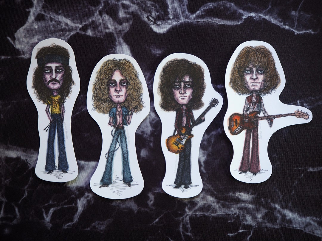 Led Zeppelin Sticker Pack - Robert Plant, Jimmy Page, John Paul Jones ...