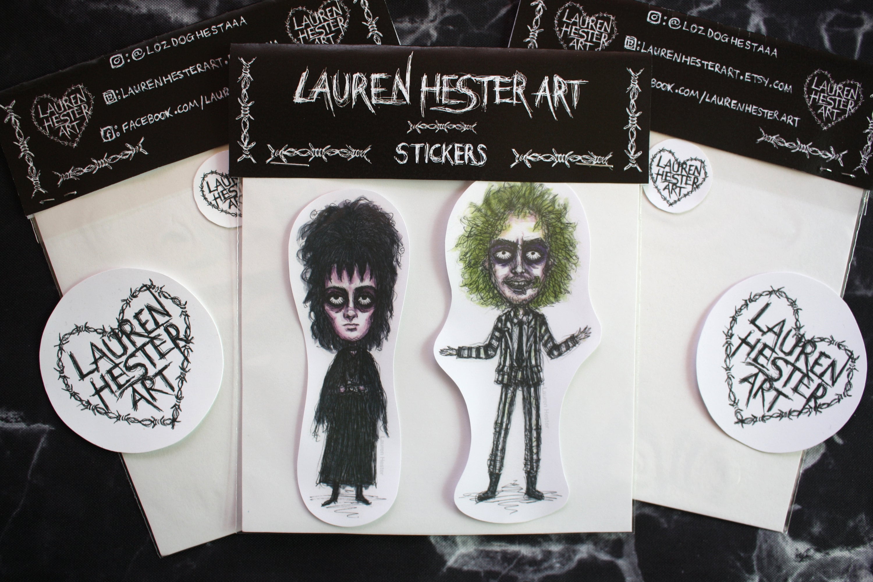Beetlejuice Sticker Pack - Betelgeuse, Lydia Deetz - Vinyl Stickers ...
