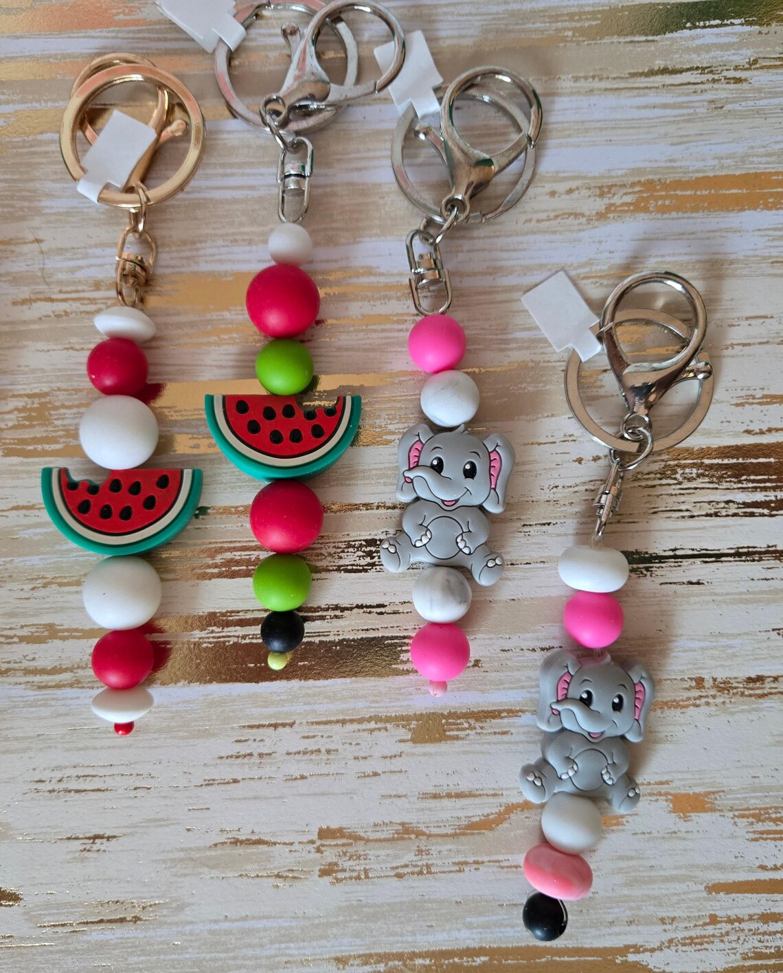Keychains - Silicon Set 4 Strawberry Hot Air Balloon Watermelon ...