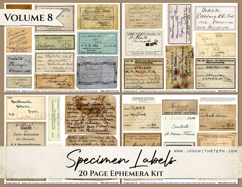 Specimen Labels Vol. 8 With 20 Pages Over 150 Separate - Etsy