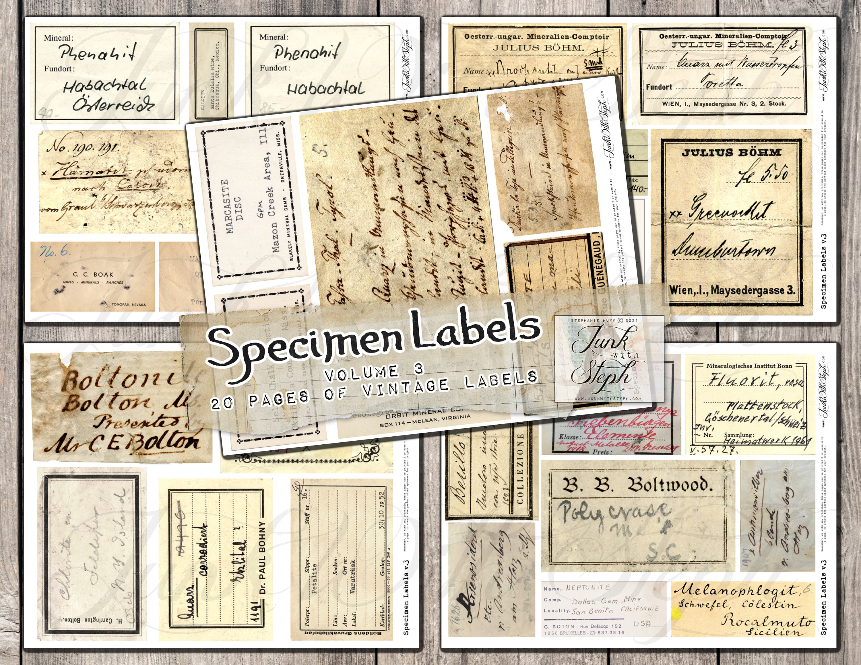 Specimen Labels Vol. 3 With 20 Pages With Over 150 Seperate | Etsy