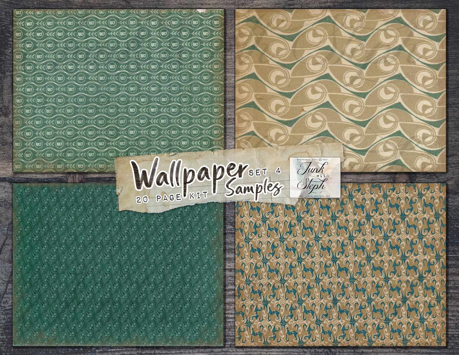 Paper Pack: Wallpaper Samples Set 4 20 Page Background | Etsy