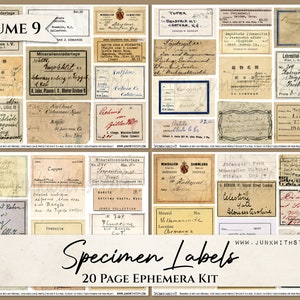 Specimen Labels Vol. 9 With 20 Pages Over 150 Separate - Etsy