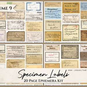 Specimen Labels Vol. 9 With 20 Pages Over 150 Separate - Etsy