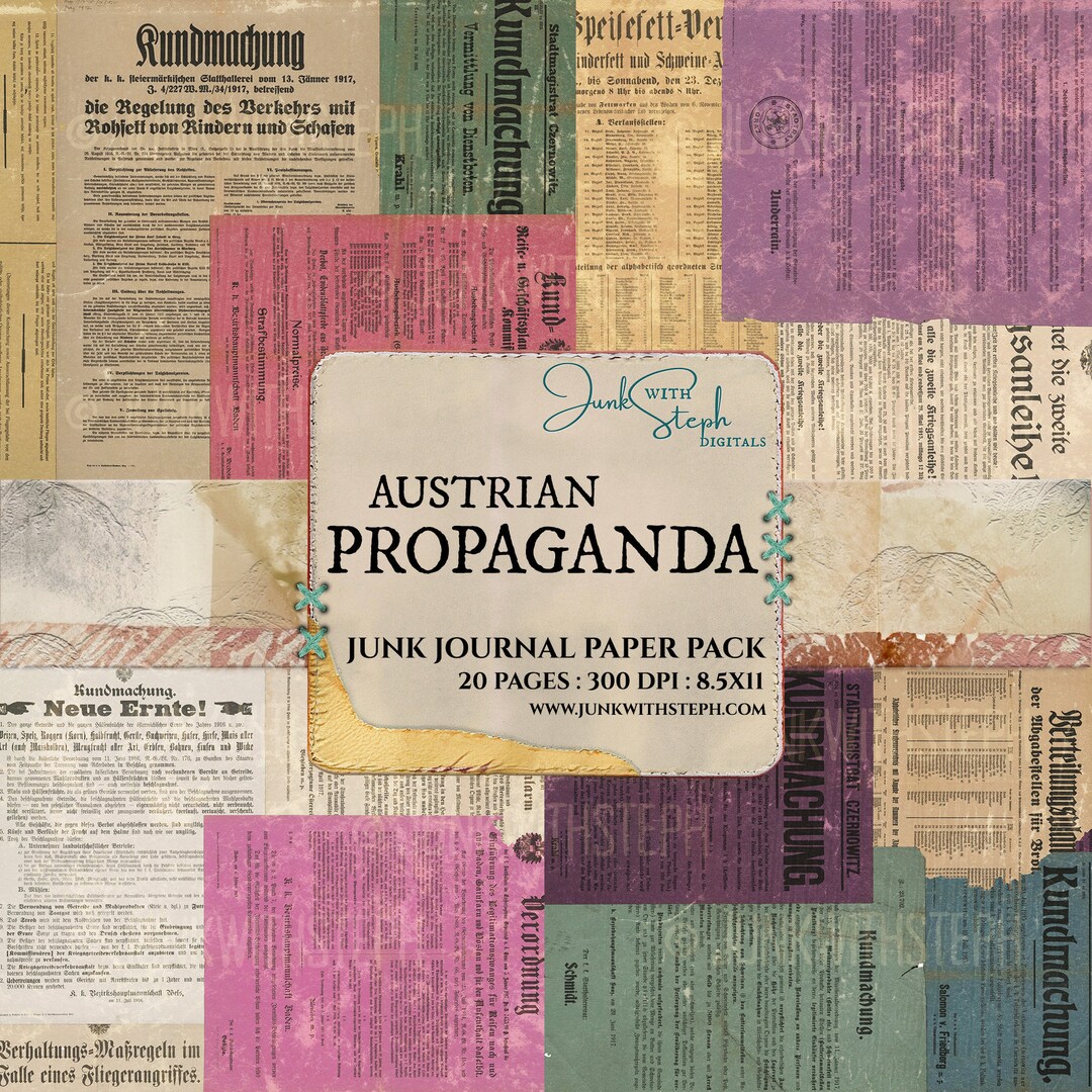 Propaganda Paper Pack: Austrian War Documents 20 Pages High Detail ...