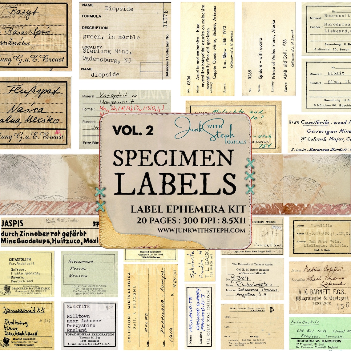 Specimen Labels - Vol.2 With 20 Pages With Over 150 Seperate GENUINE ...