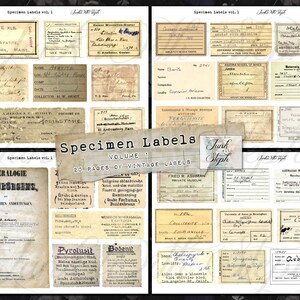 Specimen Labels Vol.1 With 20 Pages With Over 150 Seperate GENUINE OLD ...