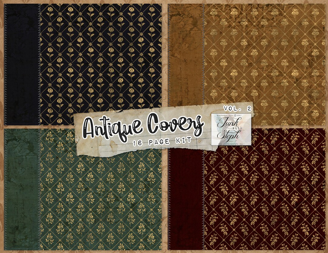 Paper Pack: Antique Covers Volume 2 16 Page Background INSTANT Download ...