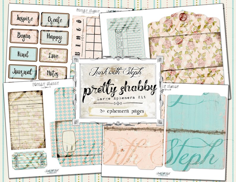 Pretty Shabby: LARGE Ephemera Kit 20 Ephemera Pages Pink | Etsy