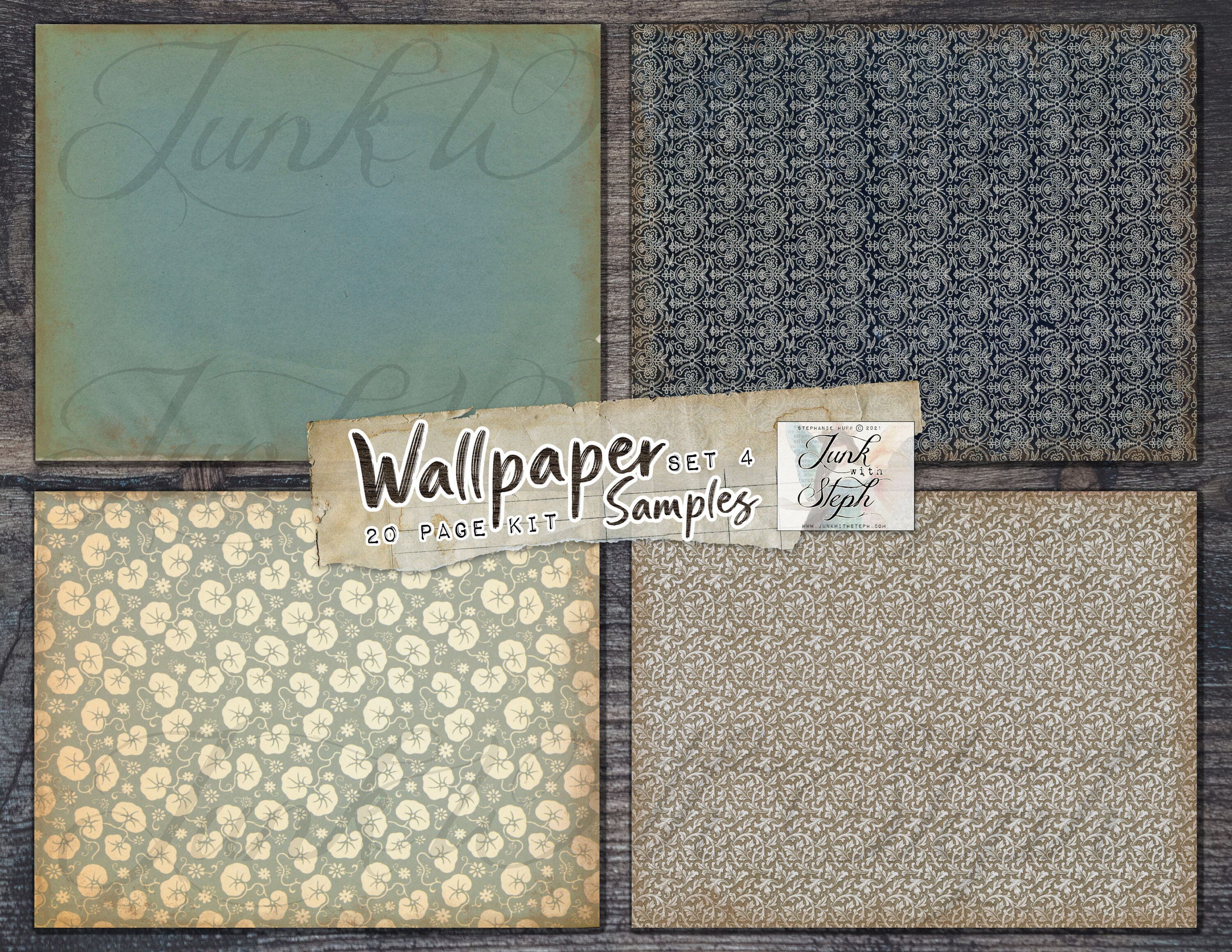 Paper Pack: Wallpaper Samples Set 4 20 Page Background - Etsy