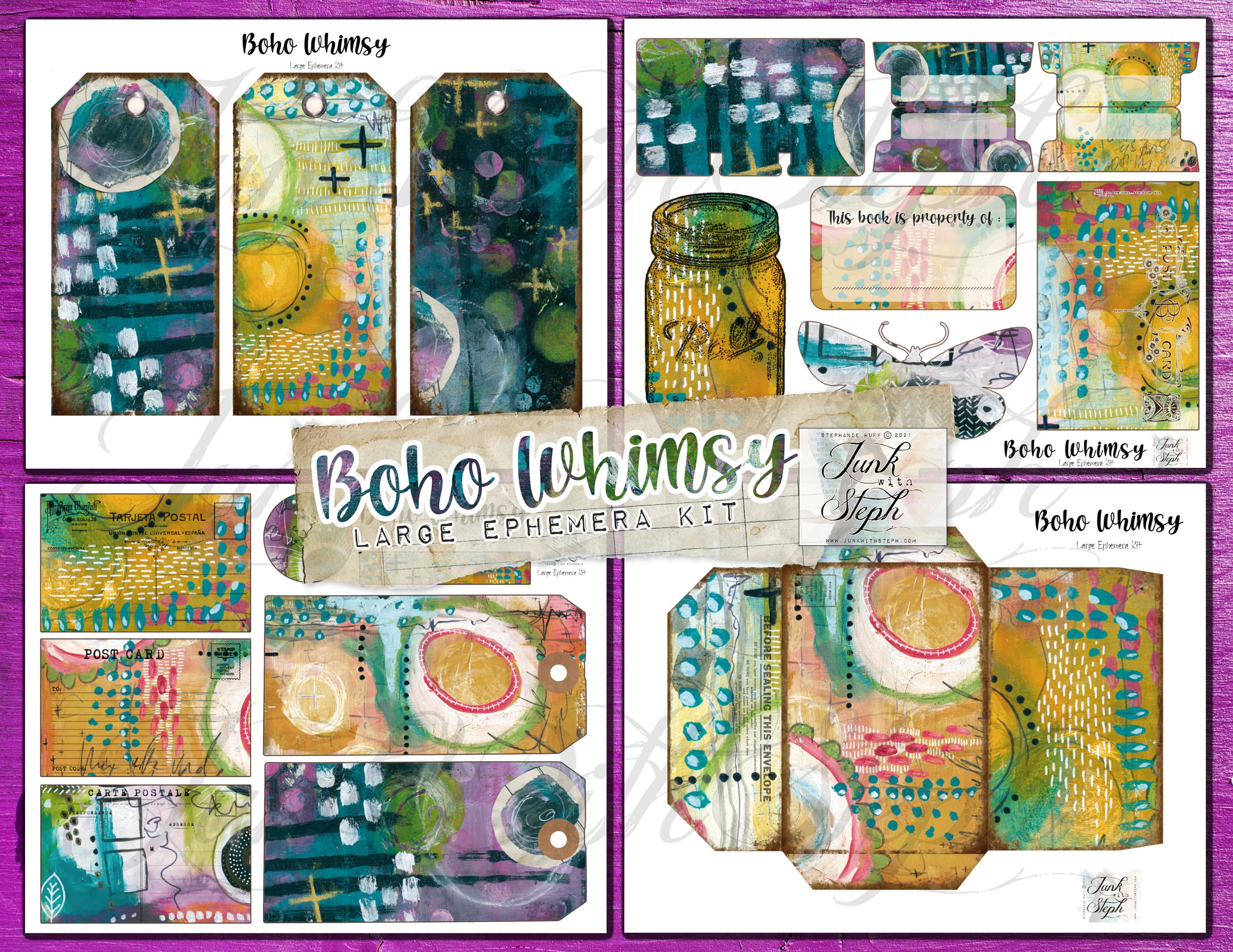 Boho Whimsy: LARGE Ephemera Kit 20 Ephemera Pages Mixed - Etsy Australia